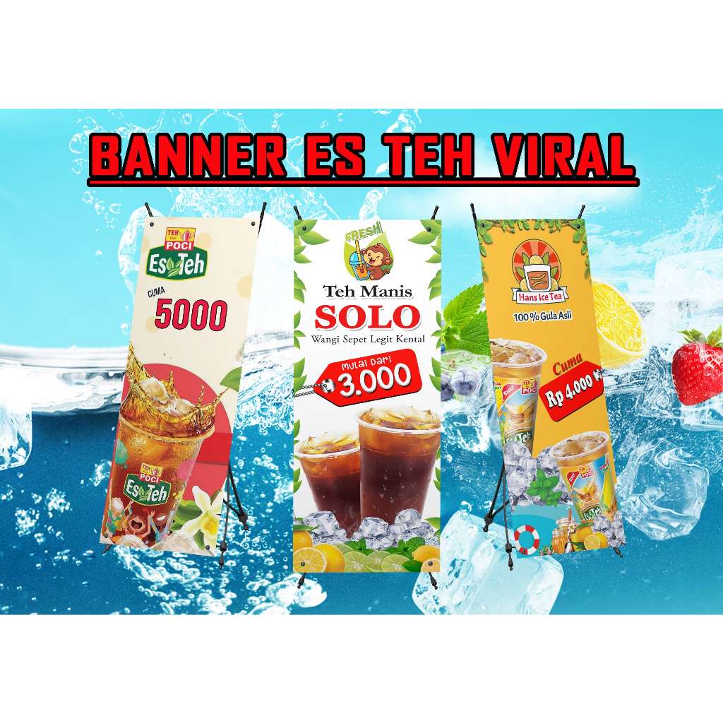 Jual Spanduk Banner Teh Poci Standing Baner Cetak Spanduk Jualan Es Teh ...