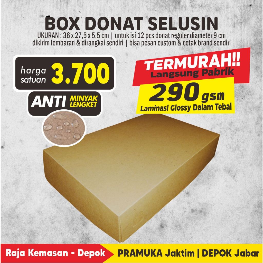 Jual Box Donat Isi 12 Kraft Polos Laminasi | Shopee Indonesia