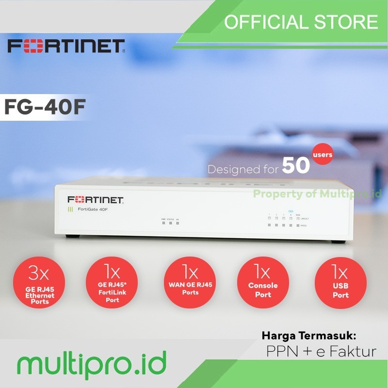 Jual Fortinet Fortigate FG-40F (UTM Bundle License 24x7 and NBD-RMA ...