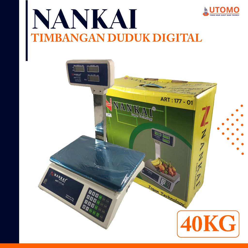 Jual Timbangan Duduk Digital 40Kg 40 Kg 177-01 NANKAI Dengan Tiang ...