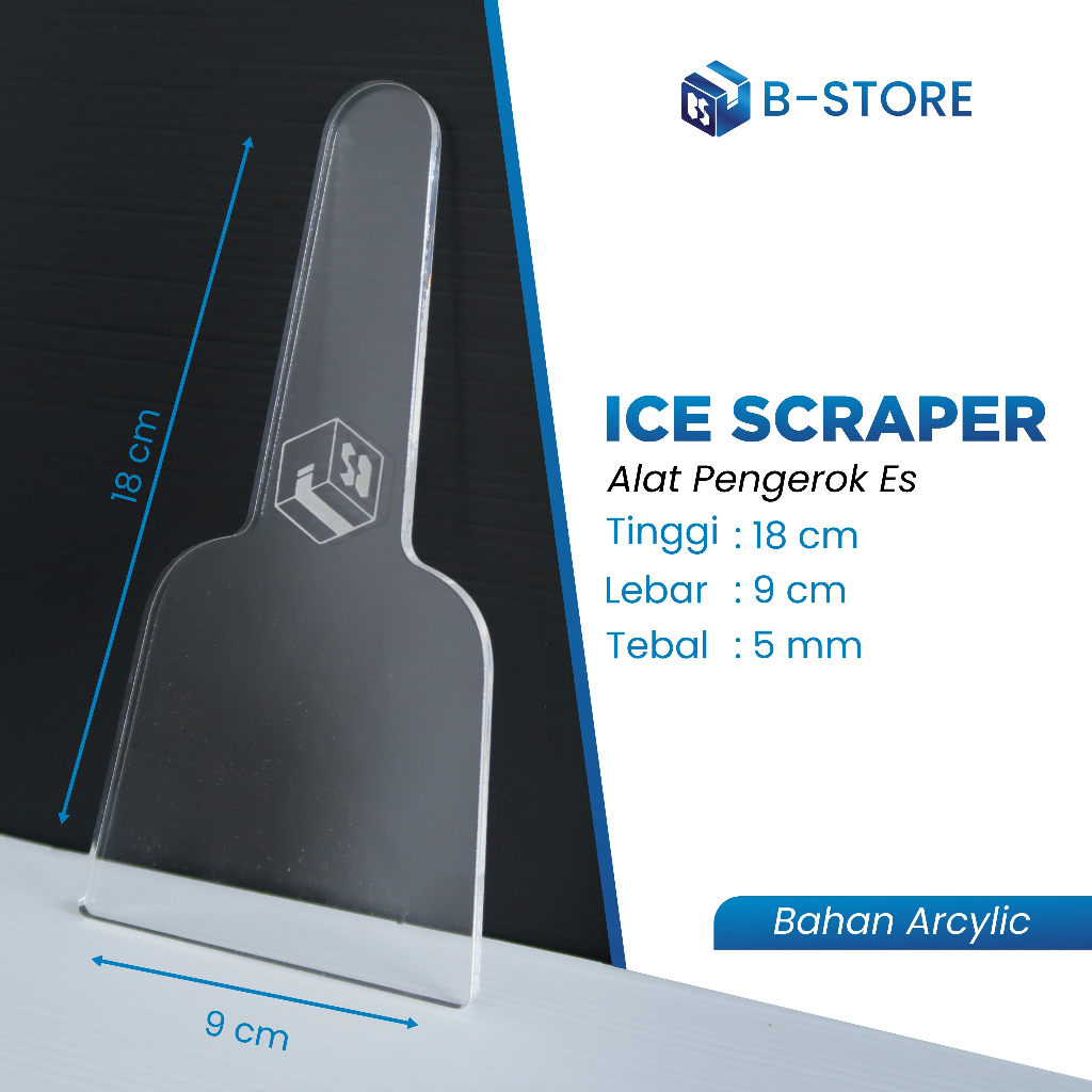 Jual Ice Scraper / Pengerok Bunga Es Freezer bahan Acrylic tebal 5mm ...