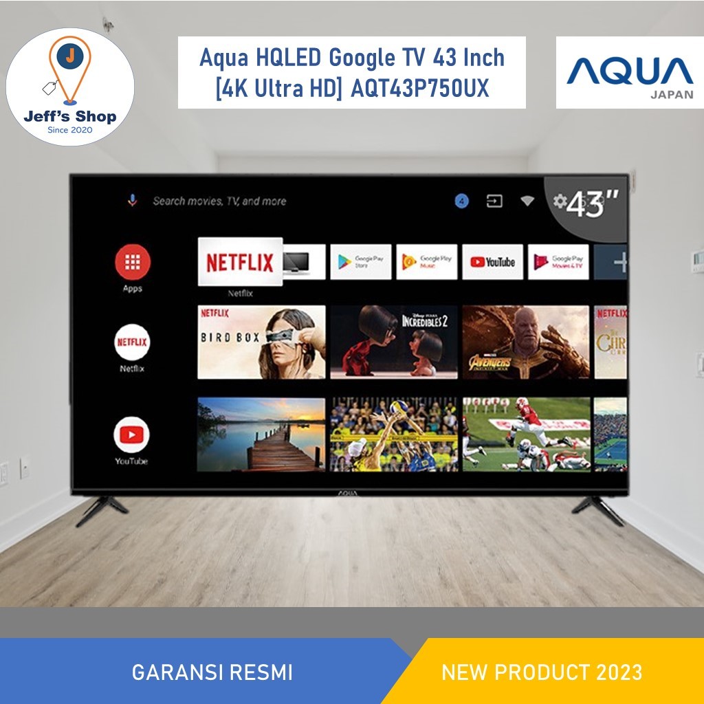 Jual Aqua HQLED Google TV 43 Inch 4K UHD [New 2023] AQT43P750UX | Shopee Indonesia