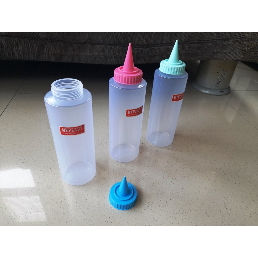 Jual Botol Mayonaise Mayo 300 ml Saos Cukai Kecap Sambal Tutup Lancip ...