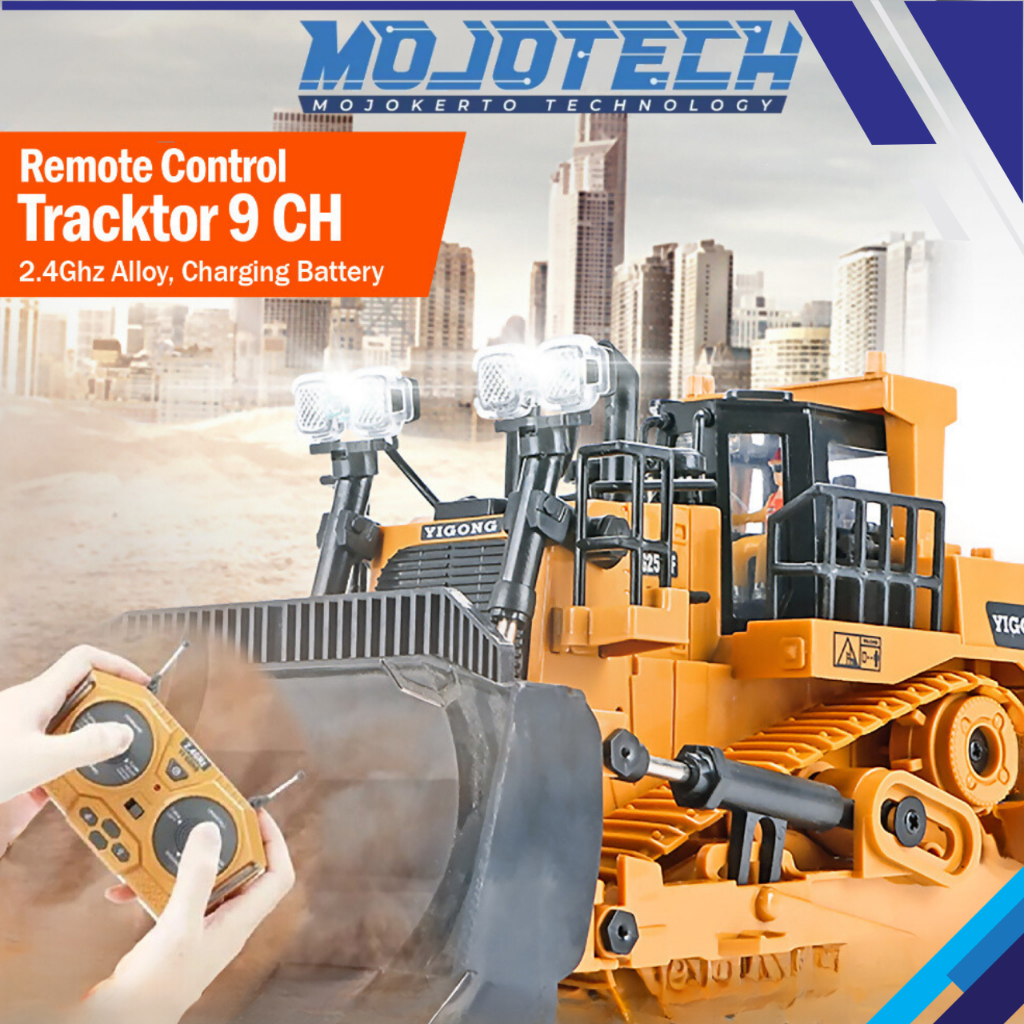 Jual Mainan Tractor Remote Control Tracktor 9 CH 2.4Ghz Alloy, Charging ...
