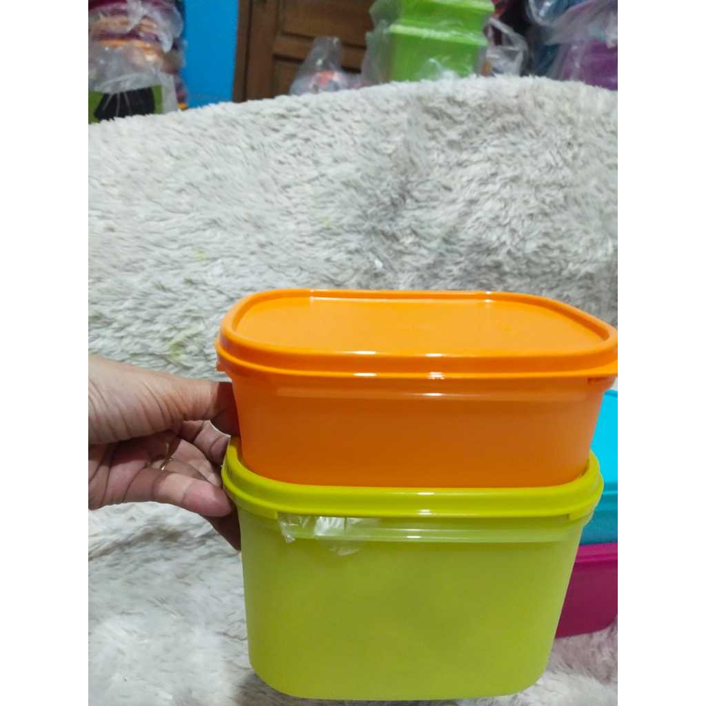 Jual colorful rectangular toples kotak makanan tupperware | Shopee ...