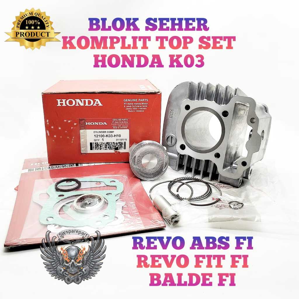 Jual BLOK SEHER PISTON RING KOMPLIT ORI ASLI HONDA AHM K03 REVO ABSOLUTE FI INJEKSI REVO FIT FI ...