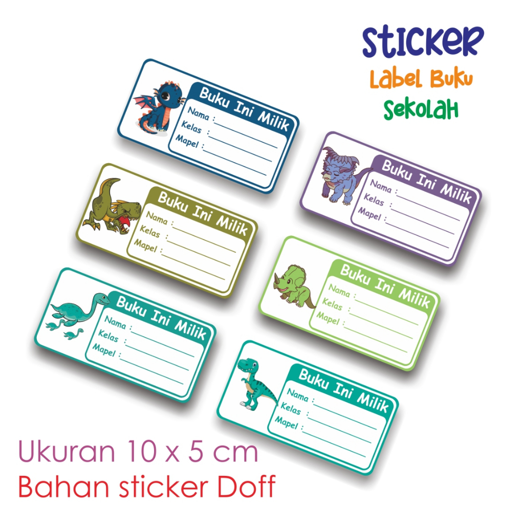 Jual LABEL NAMA BUKU PELAJARAN SEKOLAH ANAK TANPA MINIMAL ORDER ...