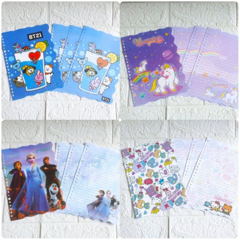 Jual Isi kertas file binder note Sanrio kuromi, melody, cinnamorol ...