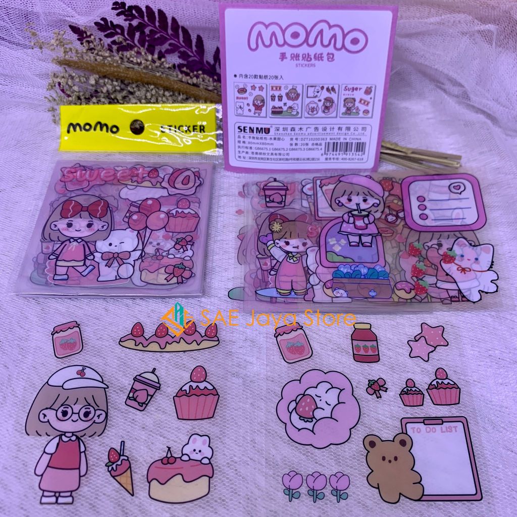 Jual (25 & 20 LEMBAR) SAE - STICKER TEMPEL LUCU KARAKTER SANRIO MOMO ...