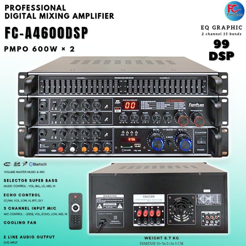 Jual Power Amplifier Mixing Firstclass FC A4600 DSP | Shopee Indonesia
