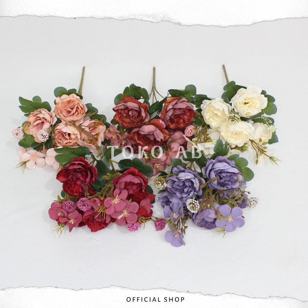 Jual BUNGA ARTIFICIAL PEONY ZQ5 B8413 DEKORASI BUNGA HIAS RUANG TAMU ...