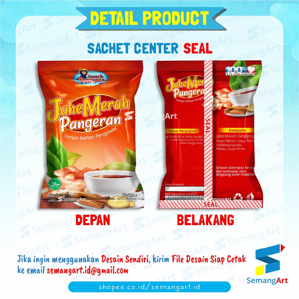 Jual Kemasan Sachet 10x13,5 Center Seal Bantal Plastik Klip Ziplock ...