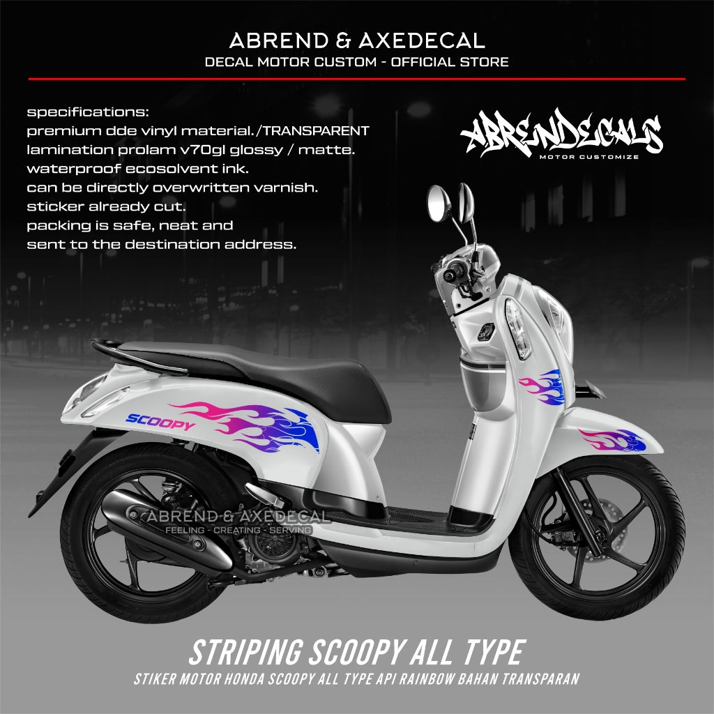 Jual Striping Scoopy All Grafis Api Rainbow Bahan Vinyl Dan Transparan ...