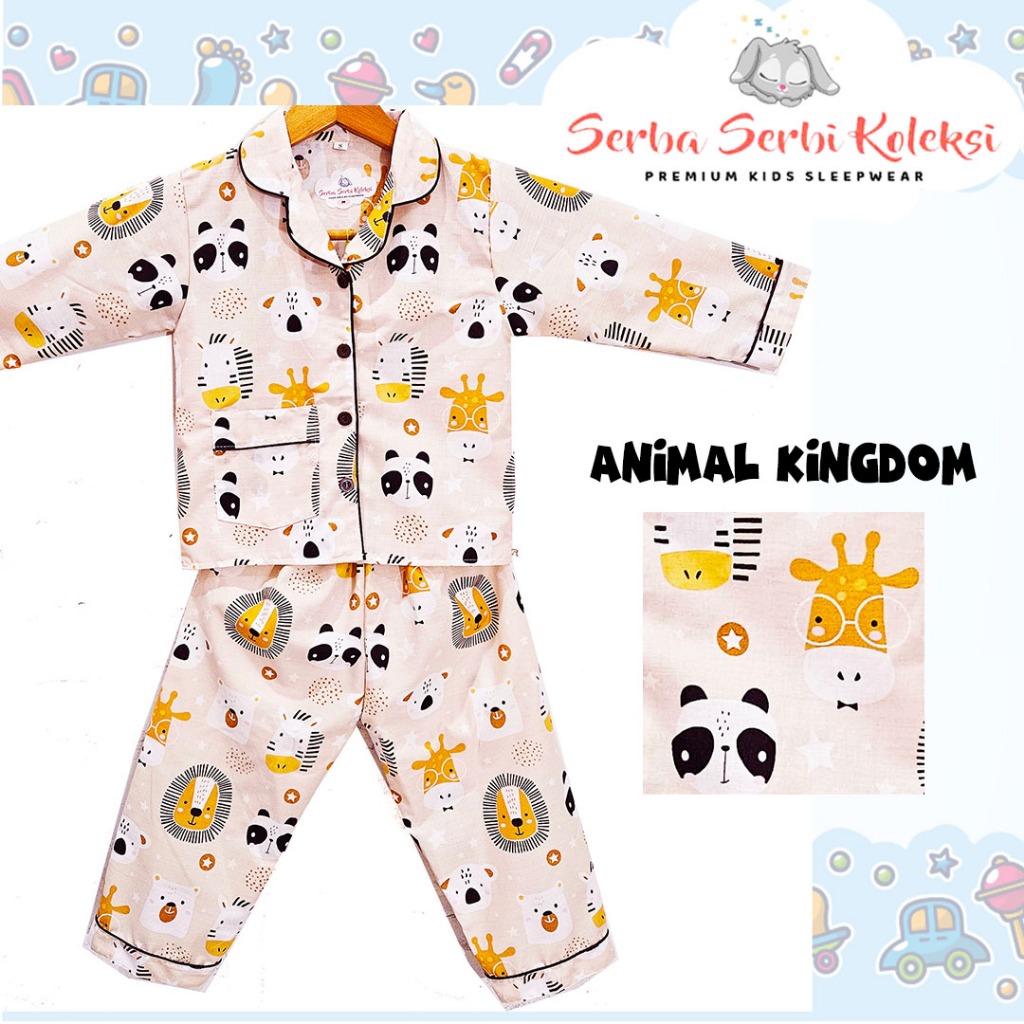 Jual PIYAMA ANAK Animal Kingdom LENGAN PANJANG / BAJU TIDUR ANAK KATUN ...