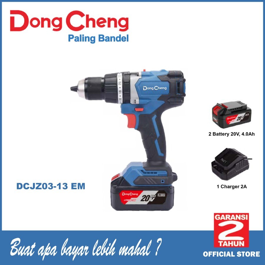 Jual DONG CHENG DCJZ03-13 BOR BATERAI CORDLESS BRUSHLESS IMPACT DRILL ...