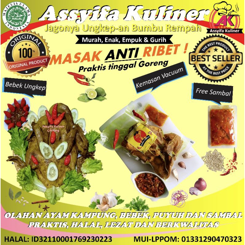 Jual 1 Ekor Bebek Premium Ungkep Bumbu Rempah Kuning Empuk Enak Gurih Murah free sambal bukan ...