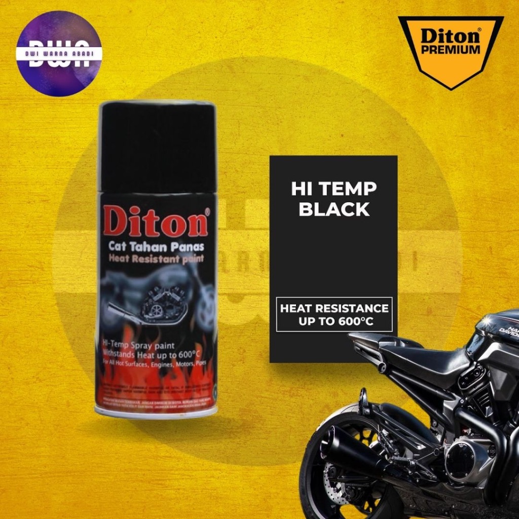 Jual Cat Semprot Hi Temp Black 300cc Diton Premium Pylox Original Diton Hi Temp Hitam Pylox ...