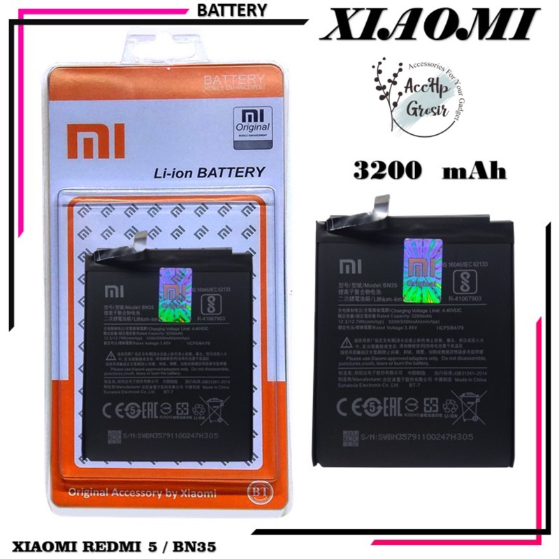 Jual Baterai Batre Redmi 5 BN 35 Original Original Batrai Battery Redmi ...