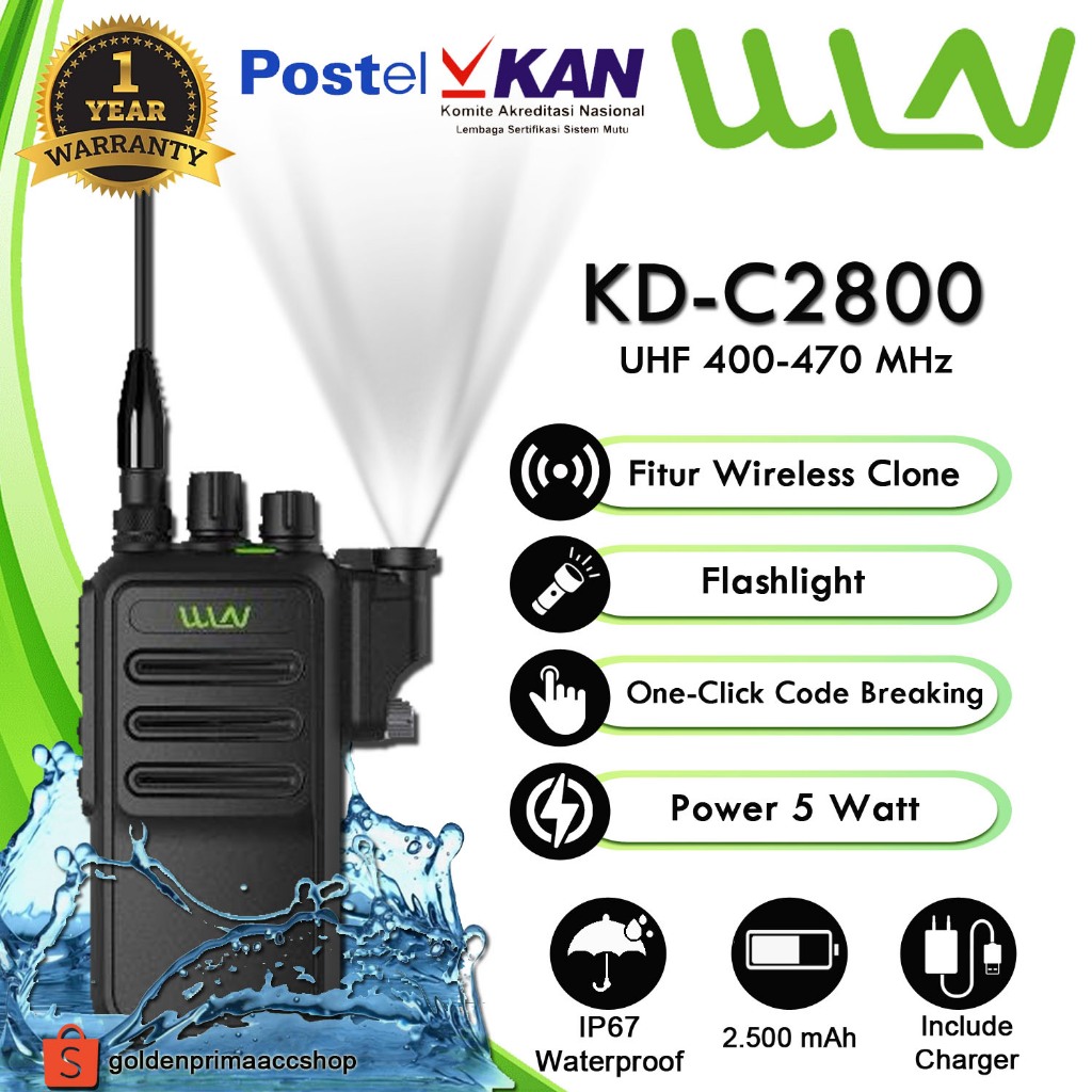 Jual HT WINLAN WLN KD-C2800 WATERPROOF POWER 5WATT | Shopee Indonesia