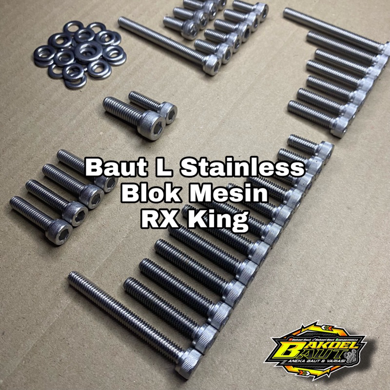 Jual Baut Blok Mesin RX KING Bak Kopling Bak Magnet Tanpa Crankcase Baut L Stainless 100% Anti ...
