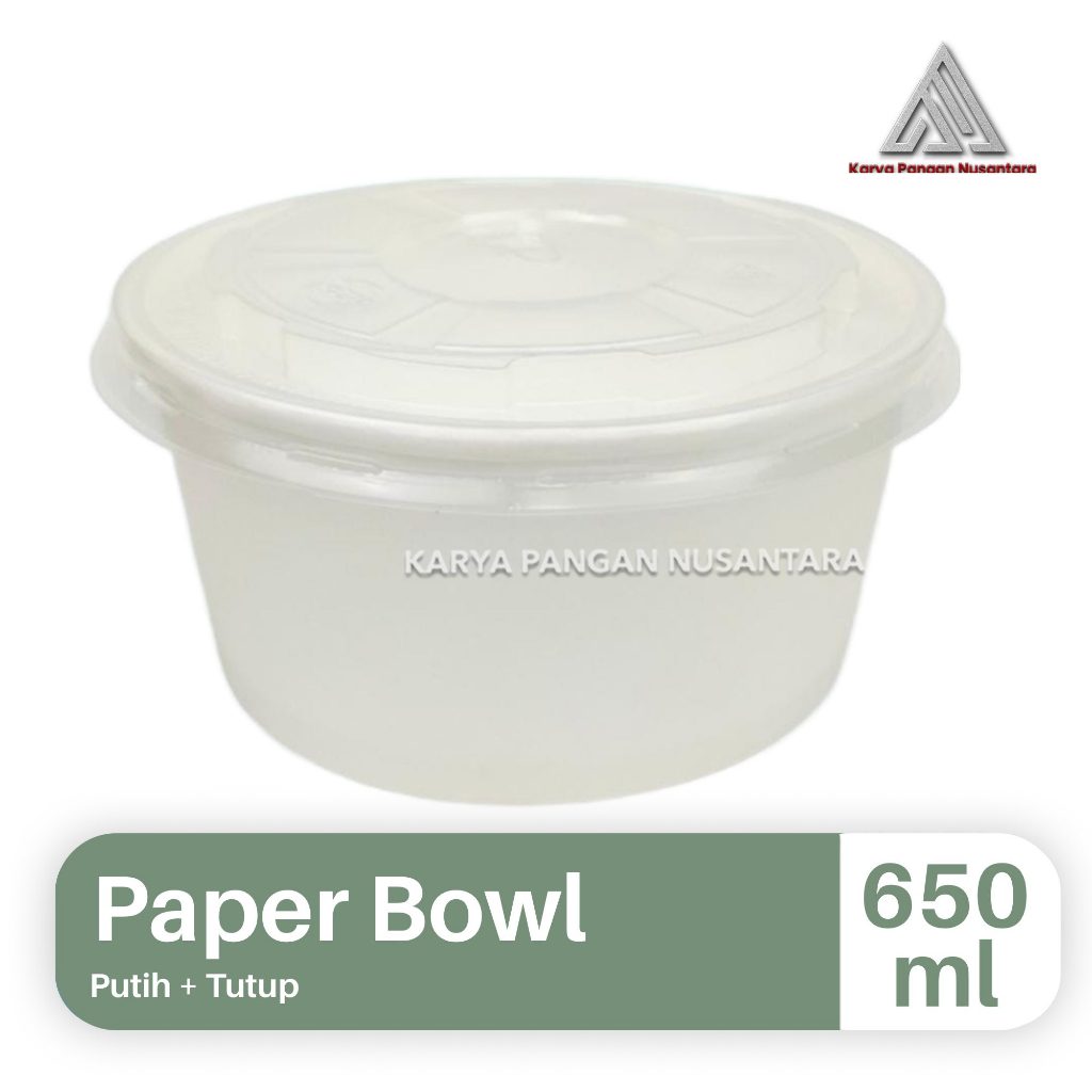 Jual PAPER BOWL 22OZ PAPER BOWL PUTIH 650ML MANGKOK KERTAS PUTIH 22 OZ ...