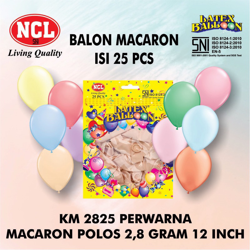Jual BALON LATEX MACARON POLOS NCL ISI 25 PCS | Shopee Indonesia