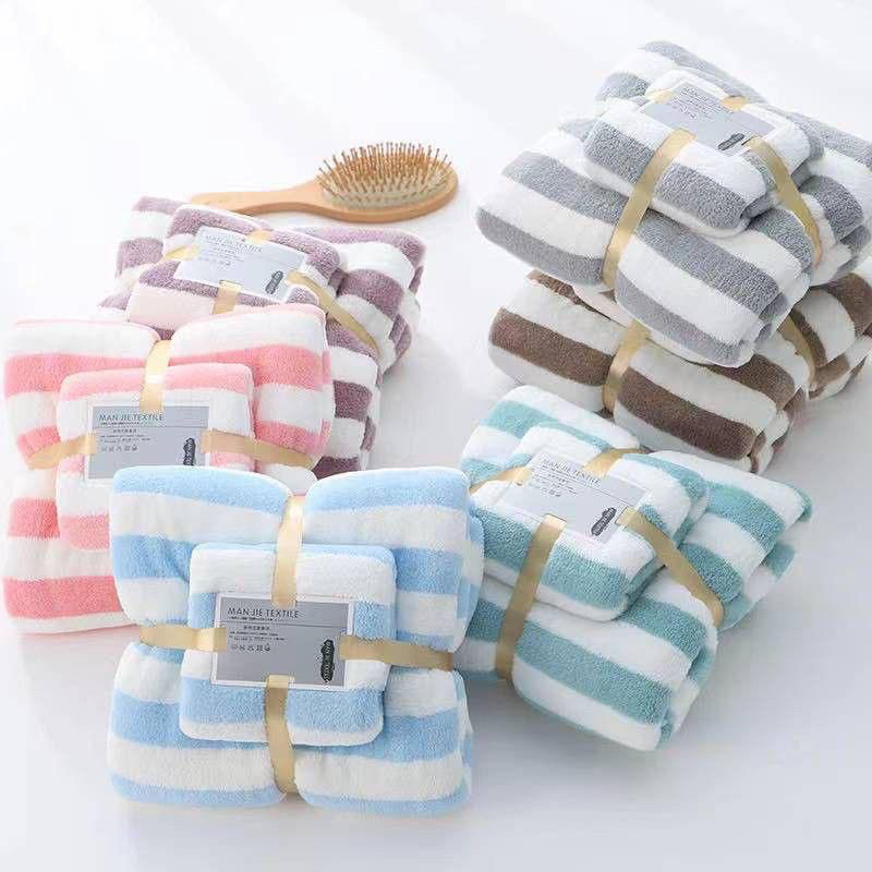Jual PBA (garis) Handuk KOREA Set 2in1 Handuk Mandi Dan Wajah Tebal ...