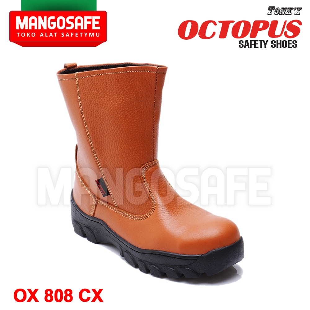 Jual OCTOPUS OX 808 CX Boots Coklat / Sepatu Proyek Boot OX808 Tinggi ...