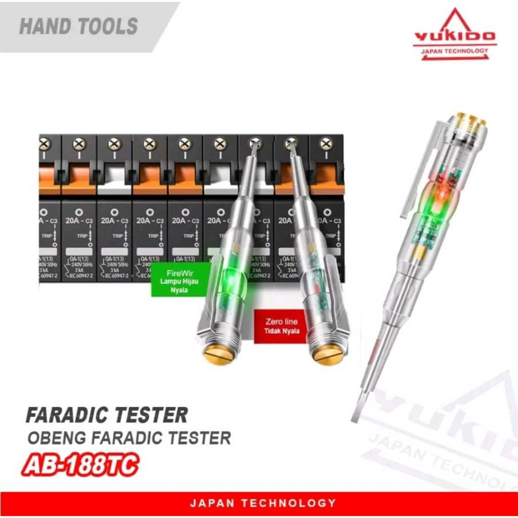Jual Tespen Listrik FARADIC Test Pen LED DC otomatis Voltage Tester ...