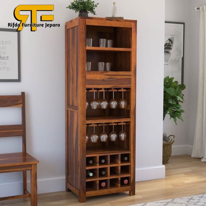 Jual Lemari Hias Rak Botol Jati klasik / Lemari Wine Anggur | Shopee ...