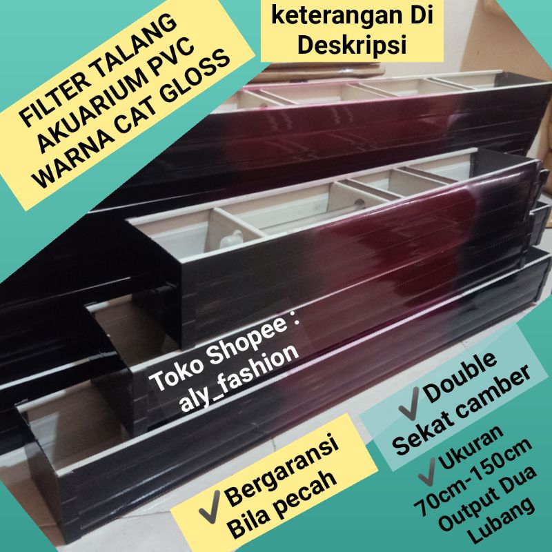 Jual Filter talang akuarium uk150cm.80cm cat Gloss Hitam merah pvc ...