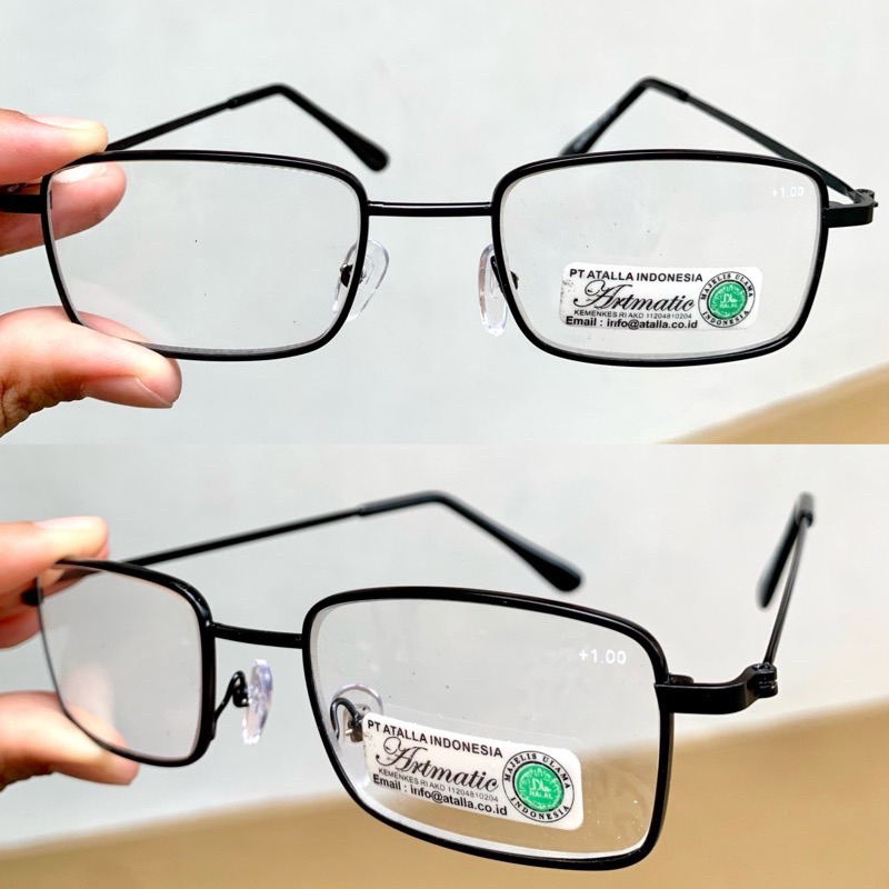 Jual Kacamata Baca Plus (+)Frame Besi Bentuk Kotak Fabiola Murah Unisex ...