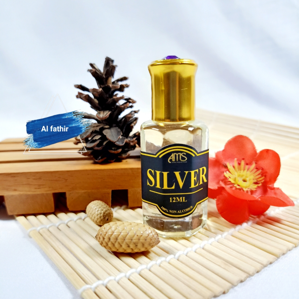 Jual AROMA PARFUM SILVER 12ML FULL BIBIT MURNI PARFUM SHALAT ROLL ON ...