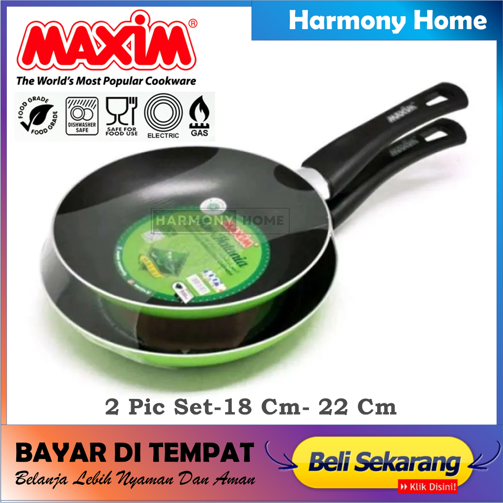 Jual Teflon MAXIM 2 Set Fancy Fry Pan / Panci Anti Lengket HAL2SET ...