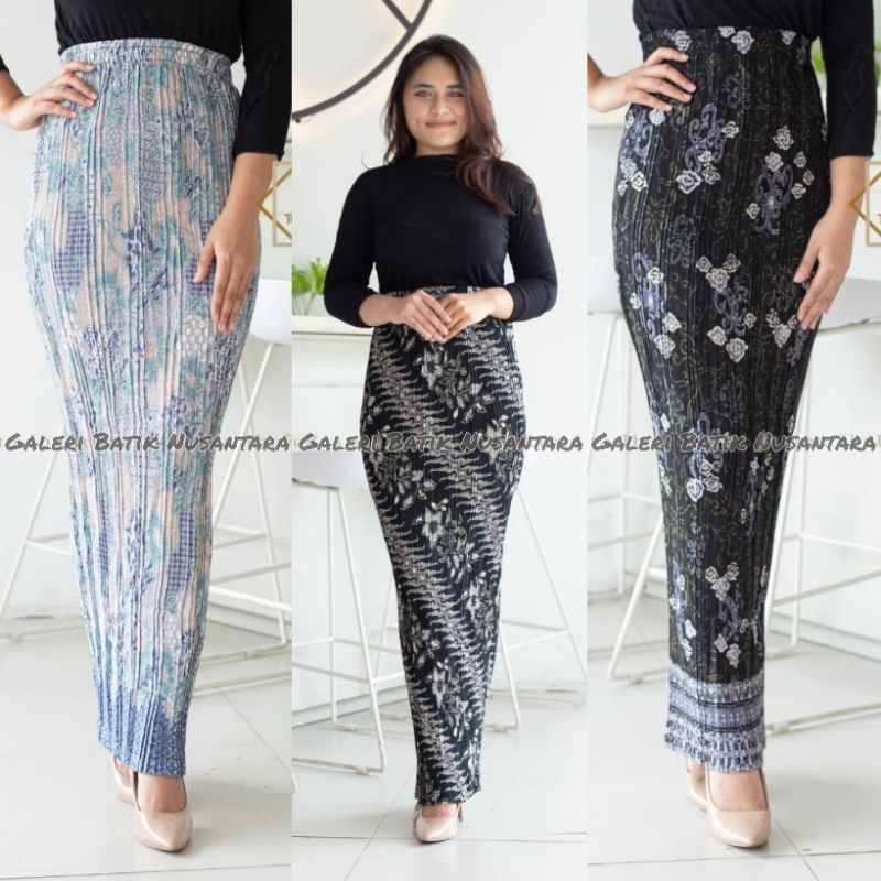 Jual Rok Plisket Batik Fit S - JUMBO All Size Vol.2 Rok Batik Kualitas ...