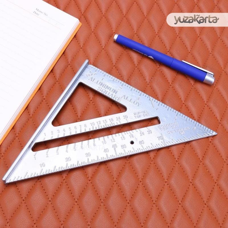 Jual Penggaris Siku Mistar Segitiga Triangle Ruler Aluminium | Shopee ...