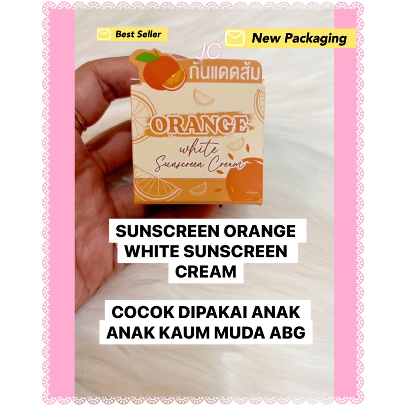Jual ORANGE WHITE SUNSCREEN CREAM SPF 50 PA+++ UVA UVB orange sunblock ...