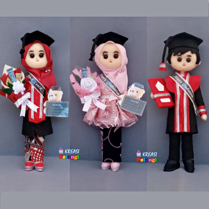 Jual Boneka Wisuda/Boneka WisudaFlanel/Boneka Wisuda Memakai Toga ...