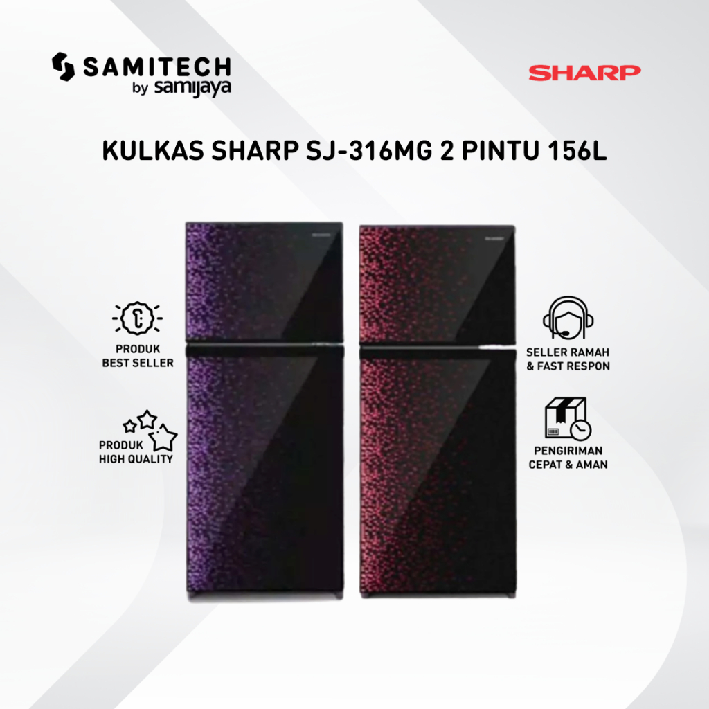 Jual KULKAS 2 PINTU SHARP SJ-316MG SJ 316MG GB/GR 257LITER BERGARANSI ...