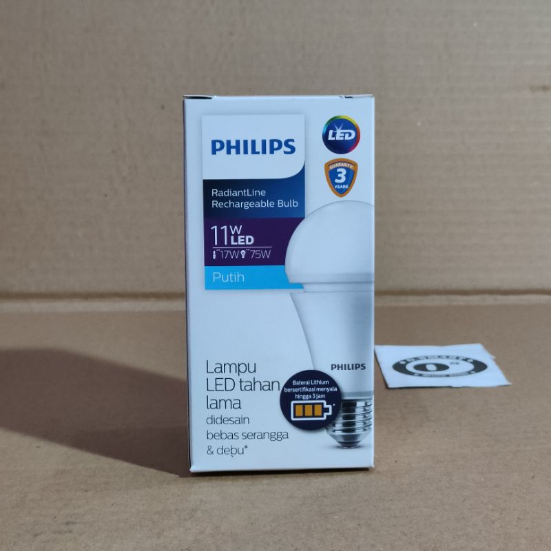 Jual Philips Lampu Emergency LED Bulb 7.5W /8W / 9W/ 11W / 13W 6500K E27 - Rechargeable Battery ...