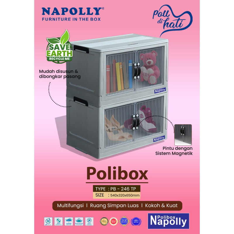 Jual Napolly Polibox 246 susun 2 / Storage Box Lipat Folding Container ...
