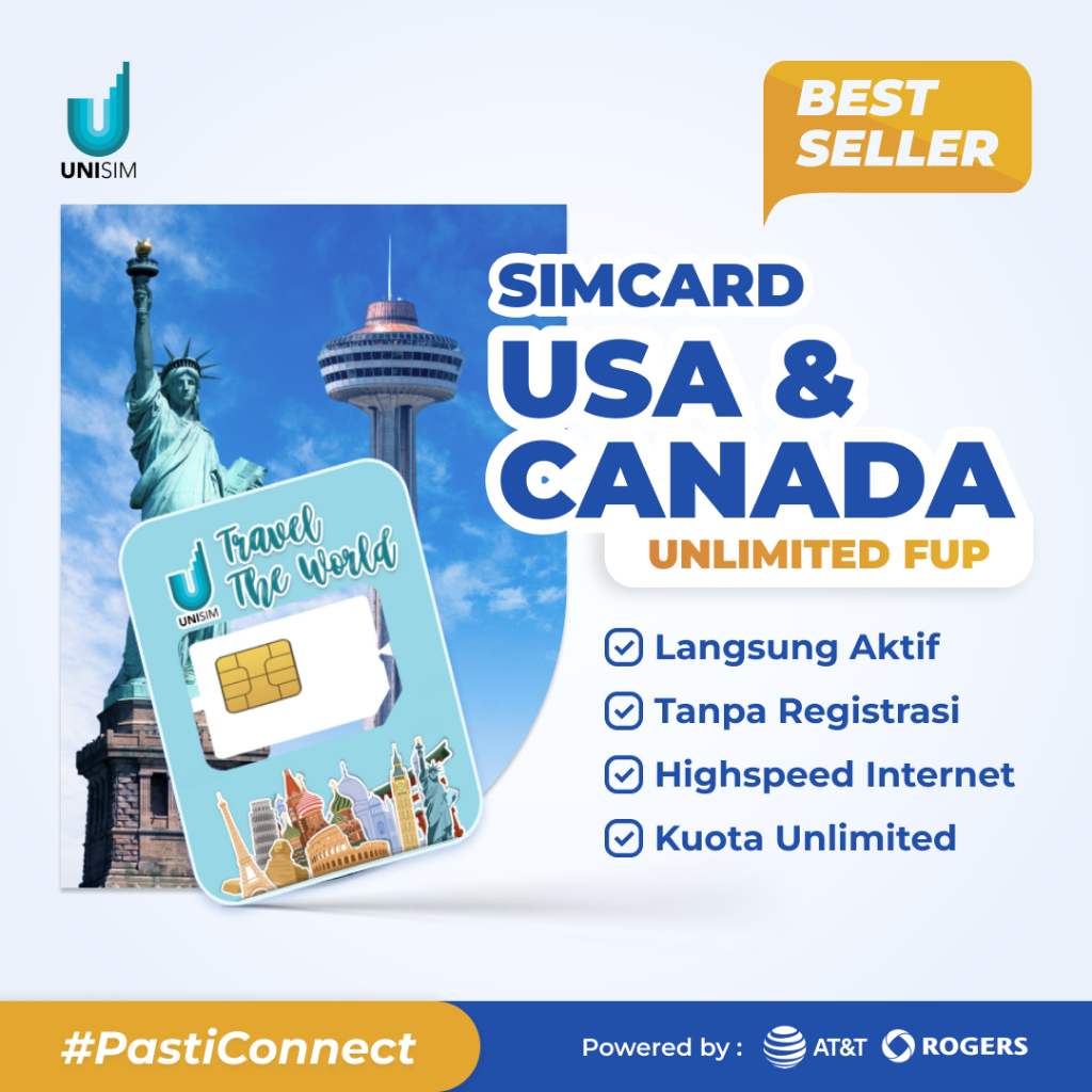 Jual UniSim Simcard USA Amerika Unlimited (Provider AT&T) | Shopee ...