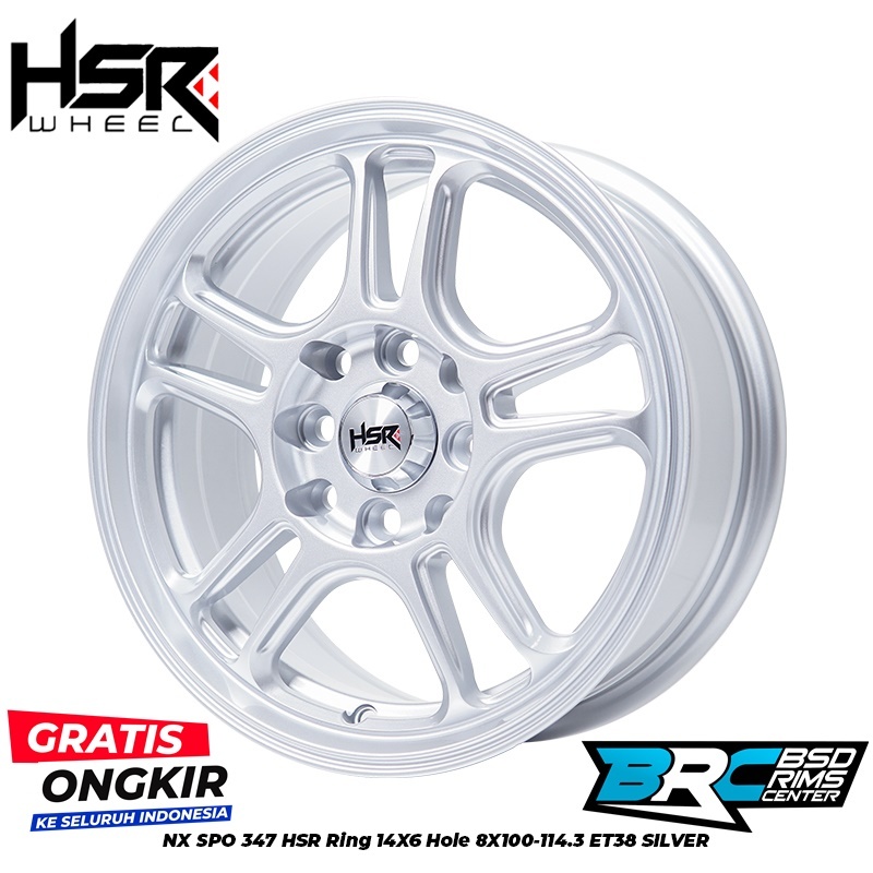 Jual VELG MOBIL BRIO AYLA CALYA XENIA AVANZA NX SPO 347 HSR R14X6 H8X100-114,3 ET38 SILVER ...