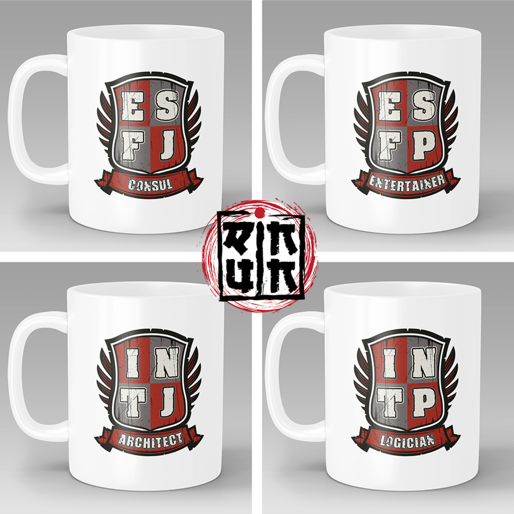 Jual Gelas Cangkir Mug Putih Keramik MBTI Personality 16 Kepribadian ...