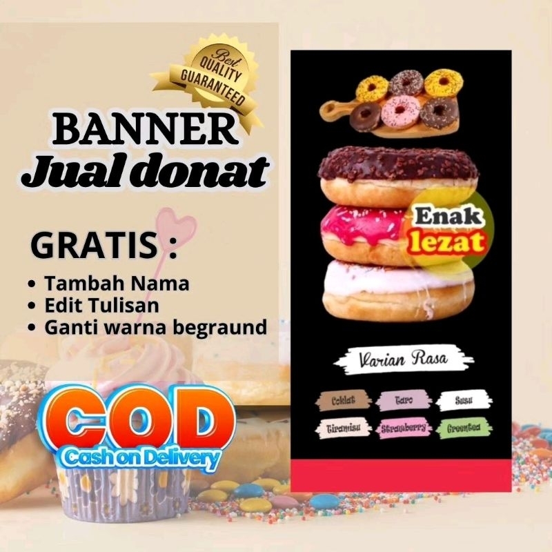 Jual SPANDUK BANNER JUALAN DONAT | Shopee Indonesia