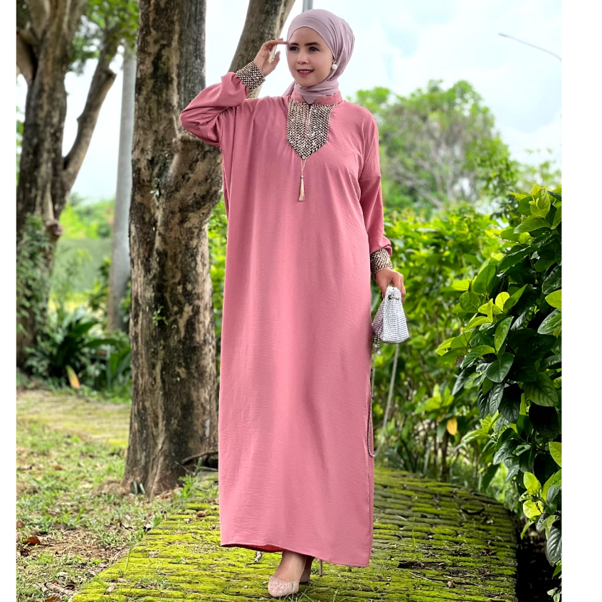 Jual Gamis Sultan Renda Kringkle Airflow Premium Dress Kaftan Arab ...