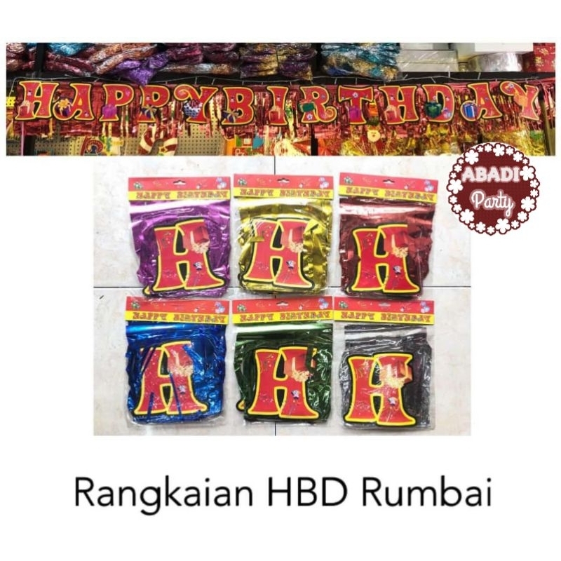 Jual Rangkaian HBD Rumbai Silver / Banner HBD Rumbai / Tulisan Happy ...