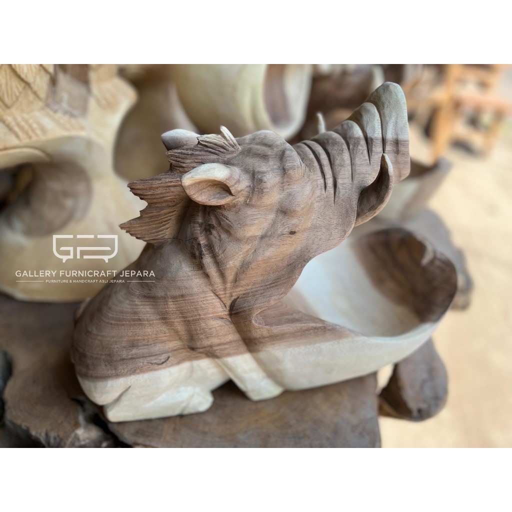 Jual Patung Boneka Mulut Terbuka Babi Hutan Kayu Solid 40cm | Shopee ...
