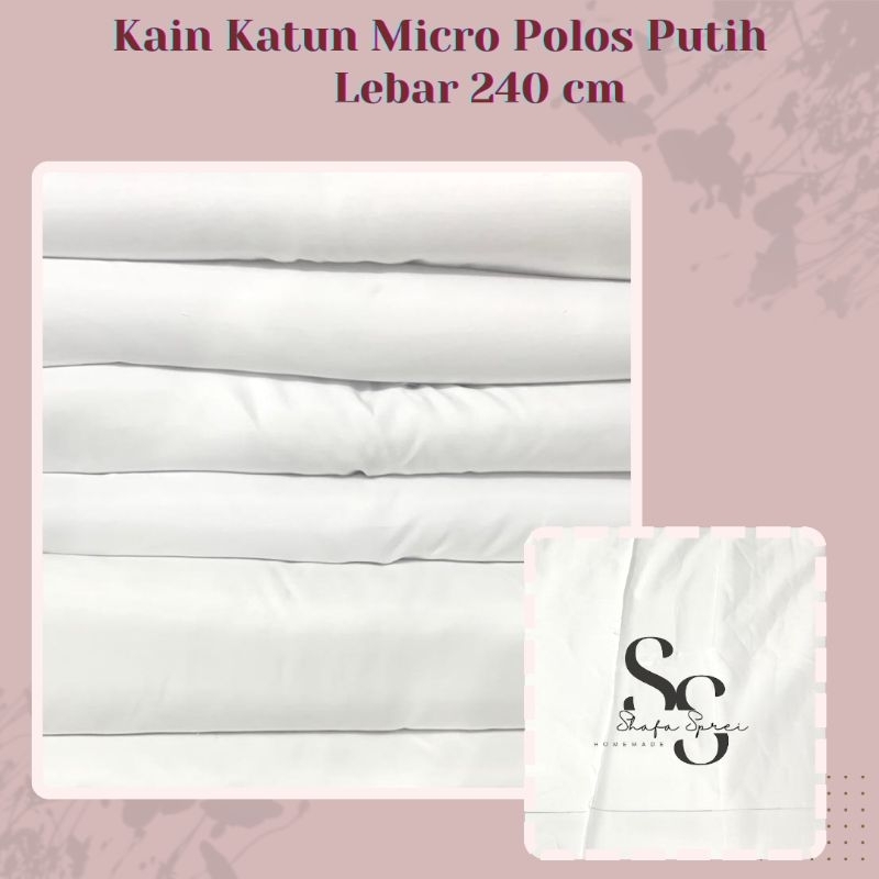 Jual PROMO Kain Katun / Polymicro Putih Tebal Panjang 1 meter lebar ...