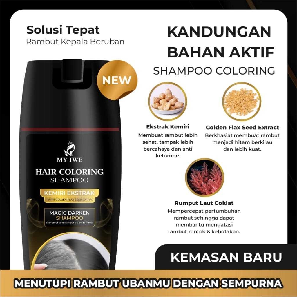 Jual Shampoo Hair Coloring For Hair Pewarna Rambut Solusi Rambut Uban ...